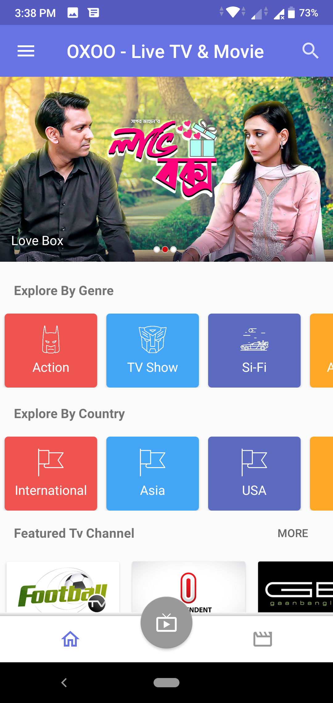 OXOO - Android Live TV & Movie Portal App with Subscription System