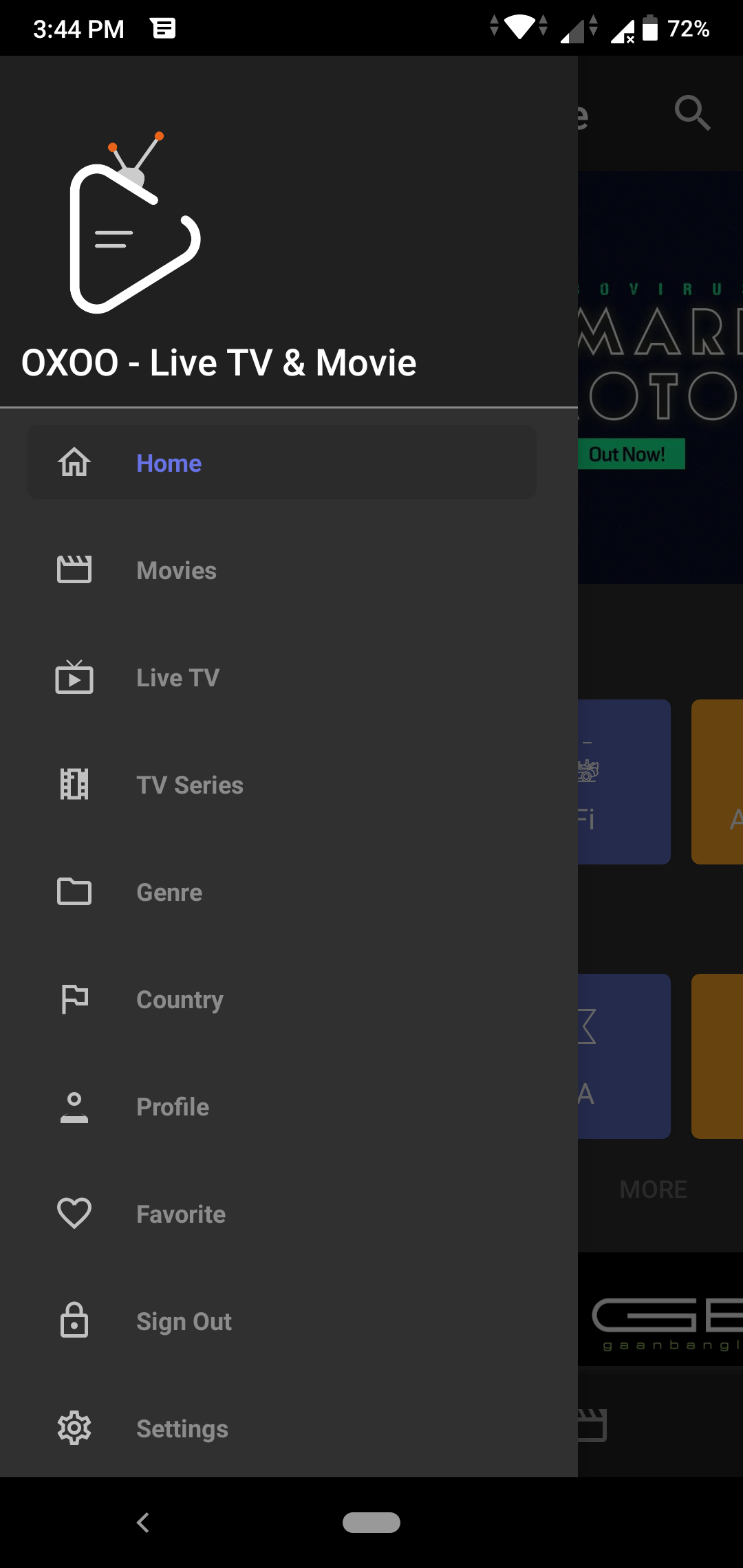 OXOO - Android Live TV & Movie Portal App with Subscription System