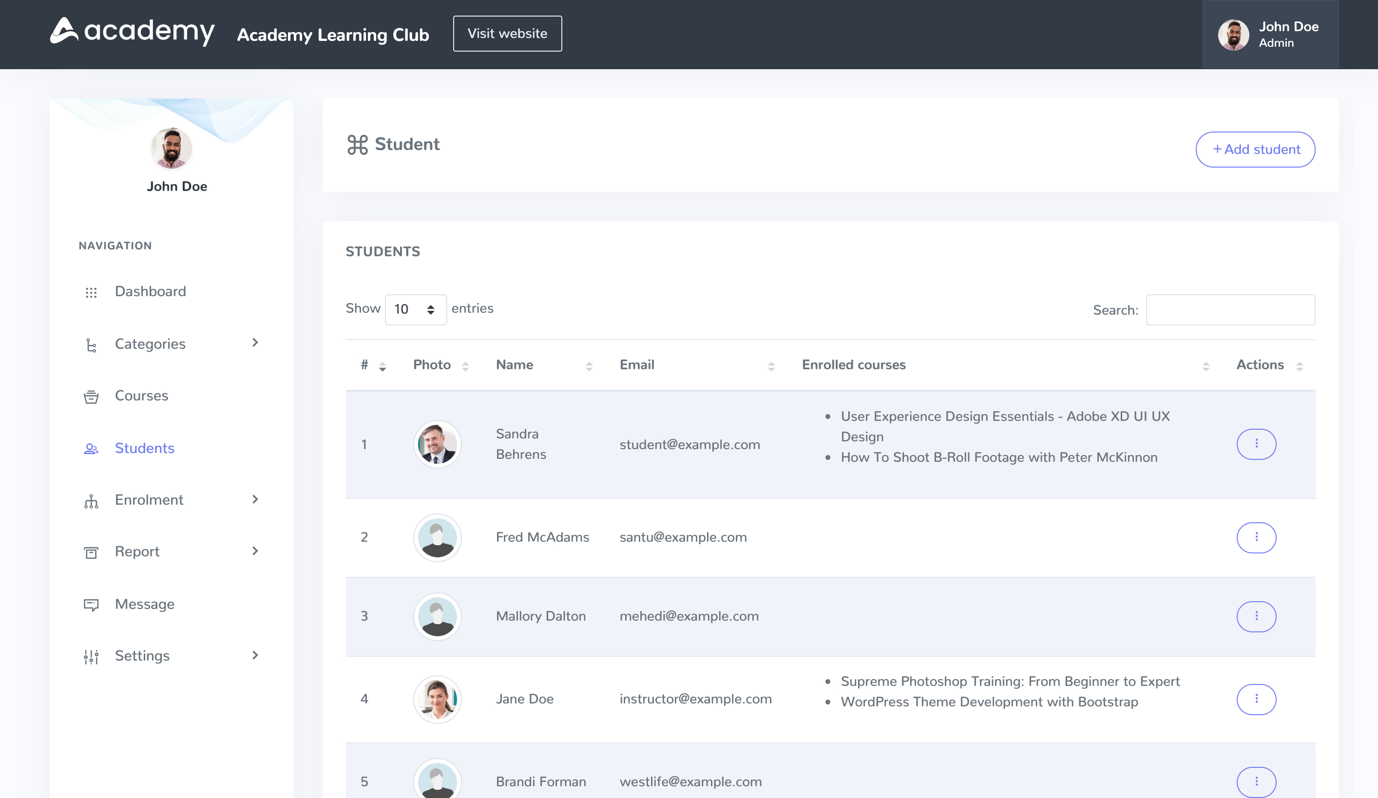 Academy Learning Management System