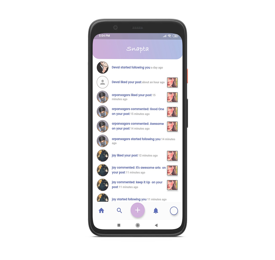 Snapta instagram clone app flutter android and iOS