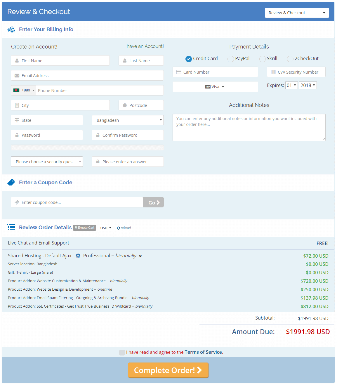 SuperCart - Ajax based WHMCS Order Form Template - Single Page & Multi Page