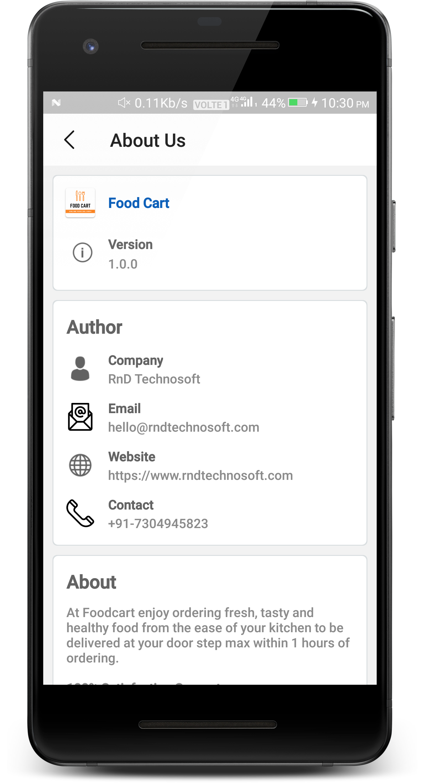 Food Cart - Online Food Delivery App