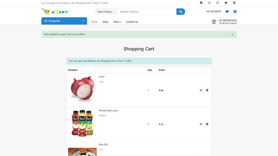 eCart Website - Ecommerce/Store Full Website