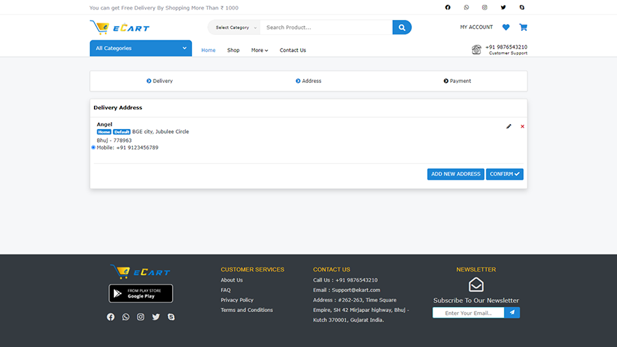 eCart Website - Ecommerce/Store Full Website