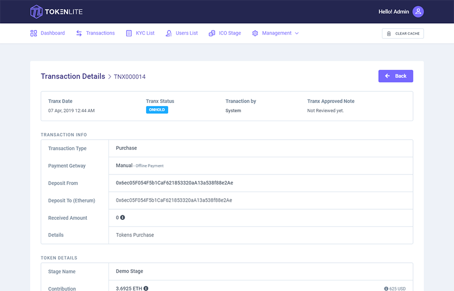 TokenLite - ICO / STO Token Sale Management Dashboard - ICO Admin Script